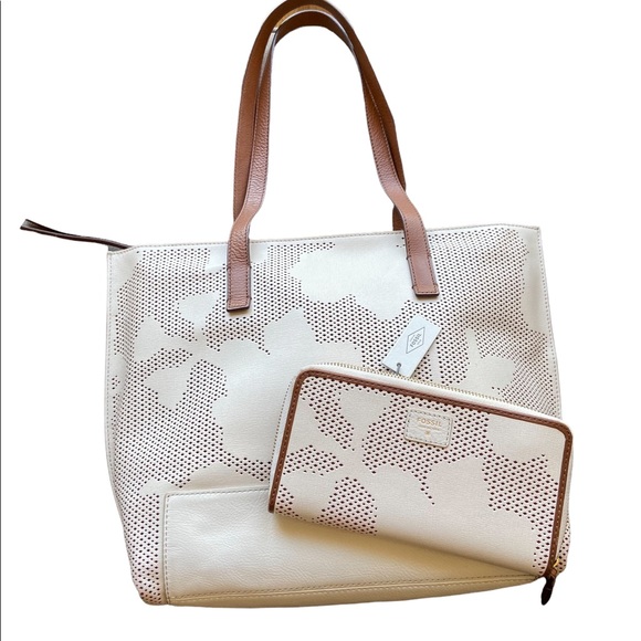 Fossil | Bags | Fossil Madison Leather Coconut Tote Bag | Poshmark